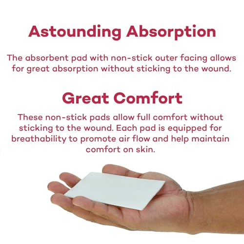 Dealmed Sterile Non-Adherent 2" x 3" Gauze Pads Non-Adhesive Wound Dressing, Highly Absorbent & Non-Stick, Painless Removal-Switch, Individually Wrapped for Extra Protection (Box of 100)