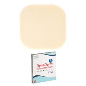 dynarex dynaderm hydrocolloid dressings, sterile moist bandages used for all kinds of wounds, 4" x 4", foam & latex-free, peel-down patches - 1 box of 5 dressings