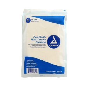 medique 66901 medi-first multi-trauma dressing, 10-inch x 30-inch 1-dressing, white