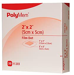 203 dressing polymem film dot wound lf foam 2x2" sq 20 per box part no. 203 by- ferris mfg corp