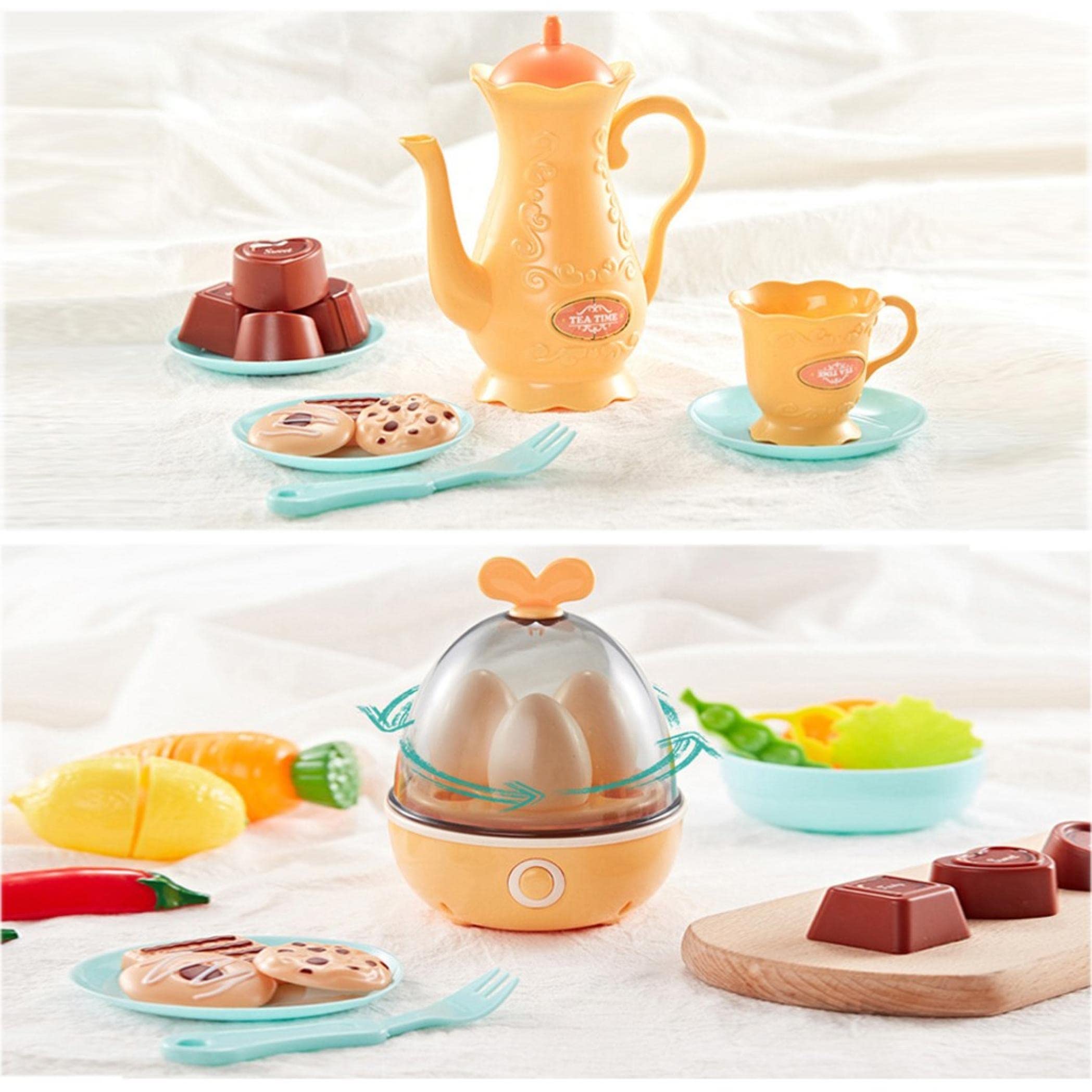 JAWM Kitchen Playset with Real Cooking and Water Boiling Sounds Gifts for Kids Girls Boys