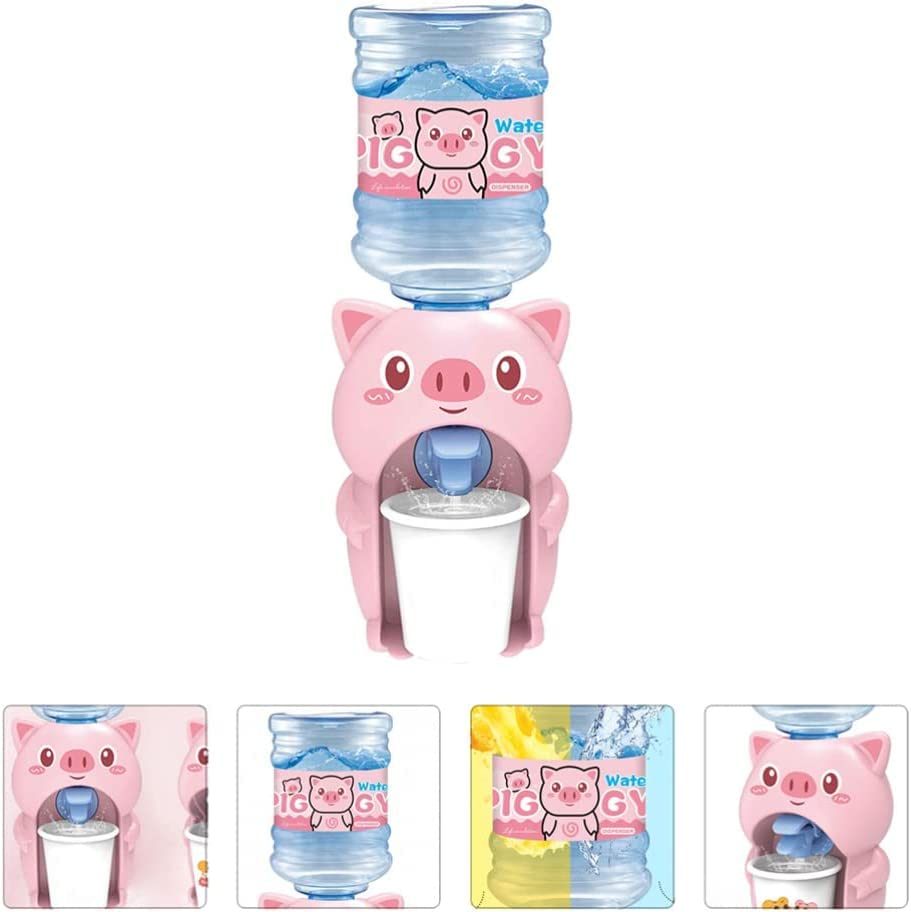 Small Water Dispenser Mini Water Dispenser for , Pig and Water Machine Pretend Play Kitchen Supplies for Girls Boys Desktop Water Cooler