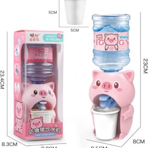 Small Water Dispenser Mini Water Dispenser for , Pig and Water Machine Pretend Play Kitchen Supplies for Girls Boys Desktop Water Cooler