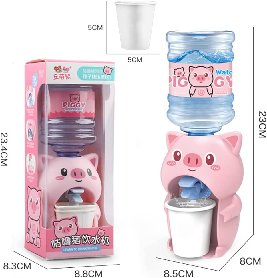 Small Water Dispenser Mini Water Dispenser for , Pig and Water Machine Pretend Play Kitchen Supplies for Girls Boys Desktop Water Cooler