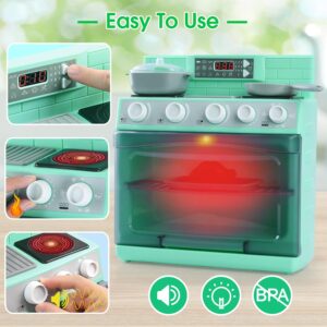 Toy Oven Play Kitchen Accessories - Realistic Pretend Play Appliance for Kids with Lights & Sounds, Unique Kids Kitchen Playset Play Food Toddler Learning Toys for Boys Girls Gift Birthday Christmas