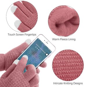 Aneco Winter Warm Sets Knitted Scarf Beanie Hat Touch Screen Gloves and Winter Ear Warmer for Men or Women