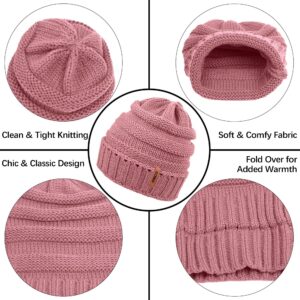 Aneco Winter Warm Sets Knitted Scarf Beanie Hat Touch Screen Gloves and Winter Ear Warmer for Men or Women