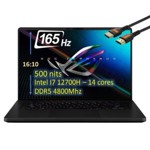 2022 asus rog zephyrus 16'' fhd 165hz gaming laptop-intel core i7-12700h (beat i9-11900h), nvidia geforce rtx 3060 (tgp 120w) - with hdmi (24gb ddr5 ram