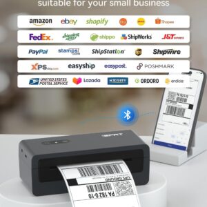 iDPRT Bluetooth Thermal Label Printer for Phone via APP, 4X6 Shipping Label Printer for Small Business and Shipping Package, Support USB for Windows, Mac, Used for Amazon, Shopify, Ebay, UPS, USPS