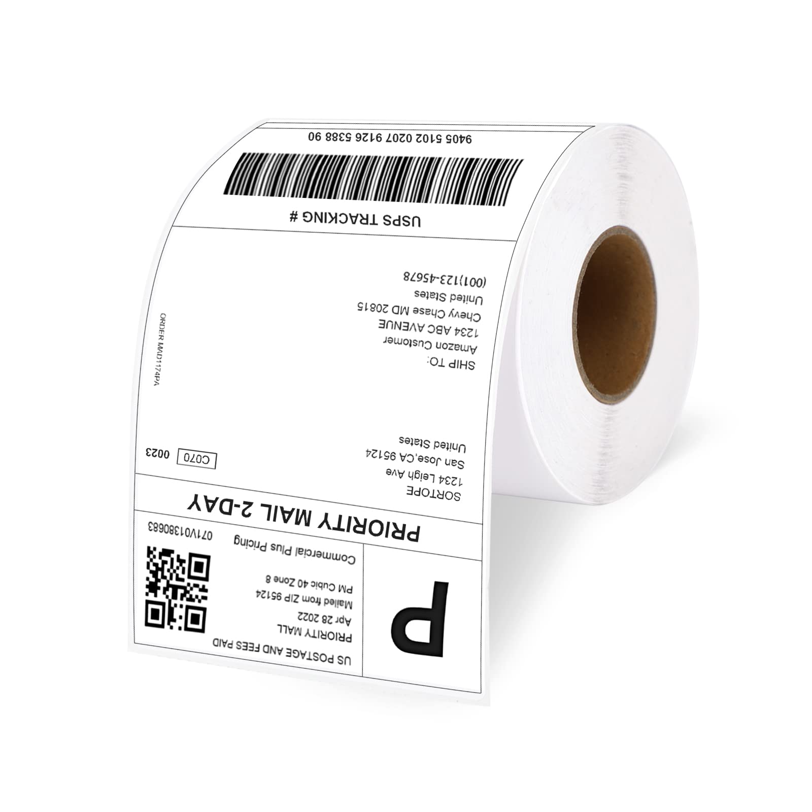 Razuvo 4"x6" Direct Thermal Shipping Labels, 500 Shipping Labels/Roll - Thermal Shipping Label Printer Paper Postage Mailing Labels Compatible with Rollo, MUNBYN Label Printer