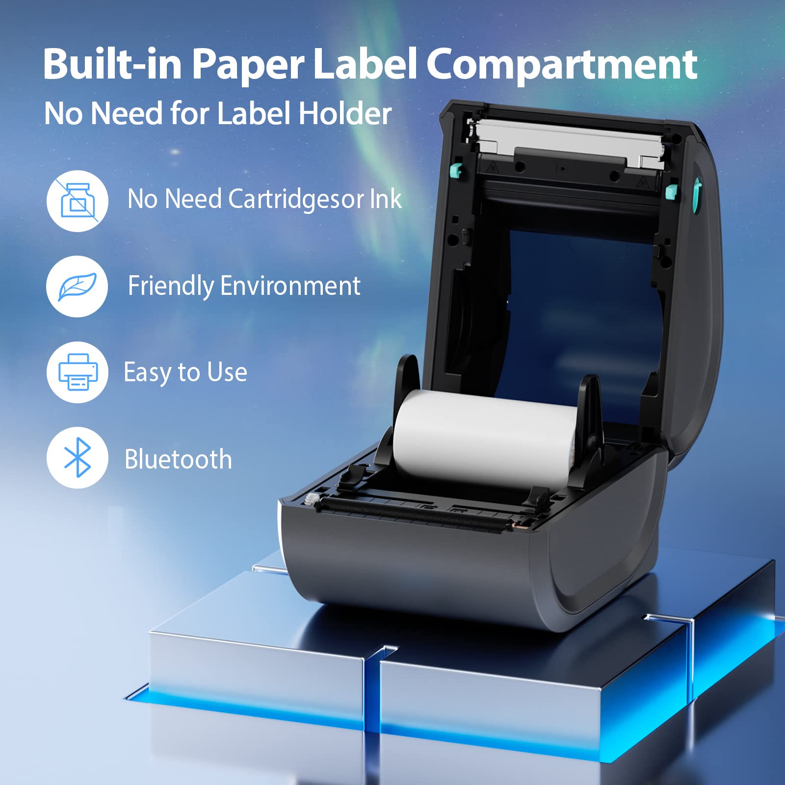 Omezizy Bluetooth Thermal Label Printer 4x6 - D520BT Thermal Shipping Label Printer for Small Business, Wireless Label Printer for Shipping Packages, Compatible with USPS, Shopify, Amazon