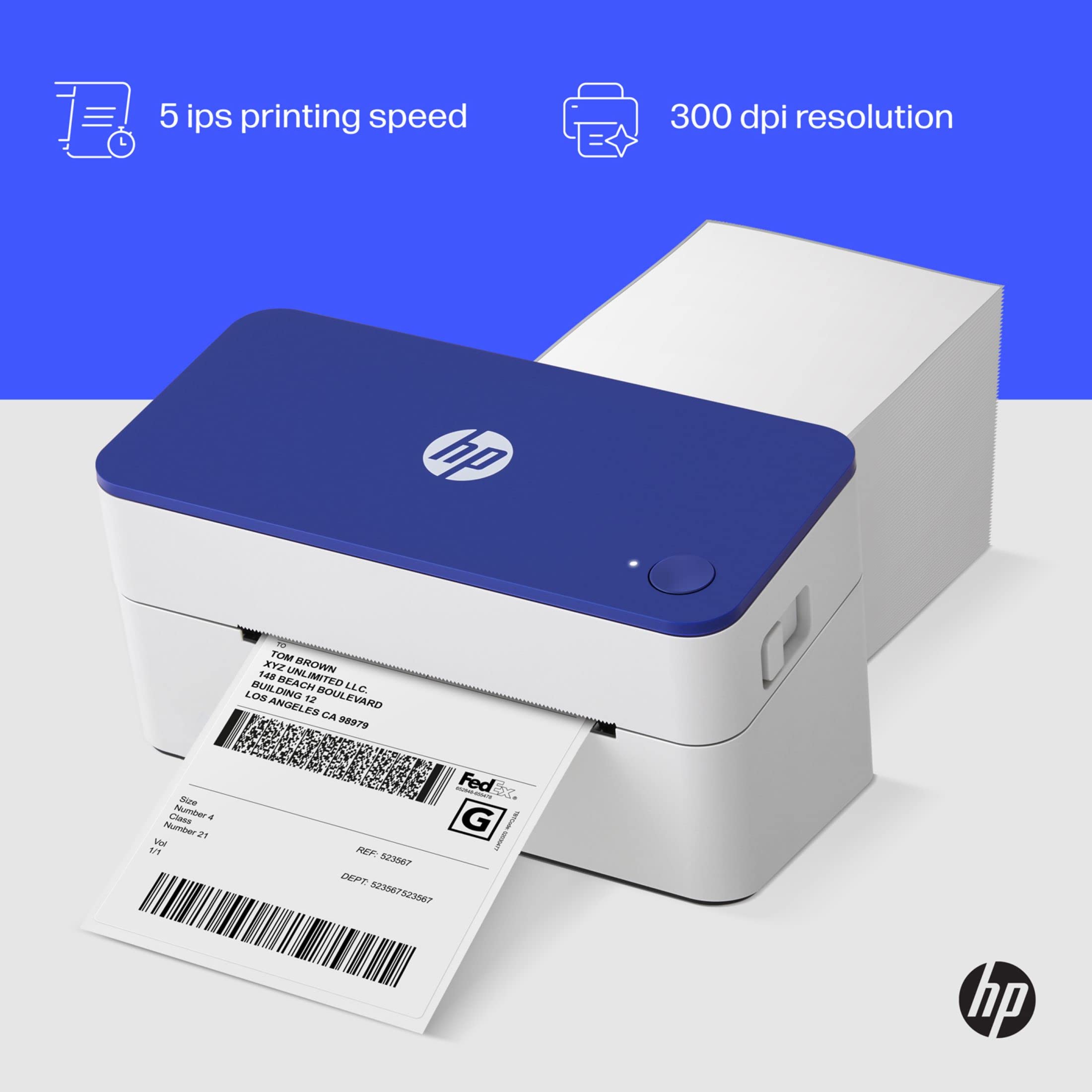 HP Shipping Label Printer, 4x6 Commercial Grade Direct Thermal, Compact & Easy-to-use, High-Speed 300 DPI Printer, Barcode Printer, Compatible with Amazon, UPS, Shopify, Etsy, Ebay, ShipStation & More