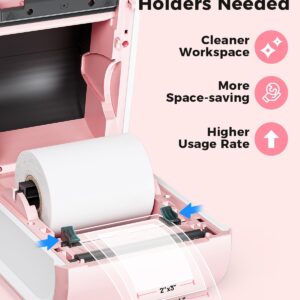 COLORWING Thermal Shipping Label Printer,D520 Bluetooth Thermal Label Printer for Small Business 4x6, Wireless Label Printer with A Label Bin Compatible with USPS,Amazon,Ebay,Etsy,Etc.(Pink)