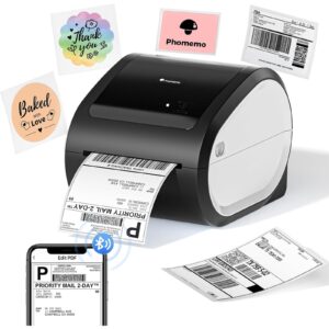 phomemo bluetooth thermal printer- d520-bt shipping label printer 4x6 printer for small business & packages/barcode/address/postage label, compatible with shopify, fedex, ebay, etsy