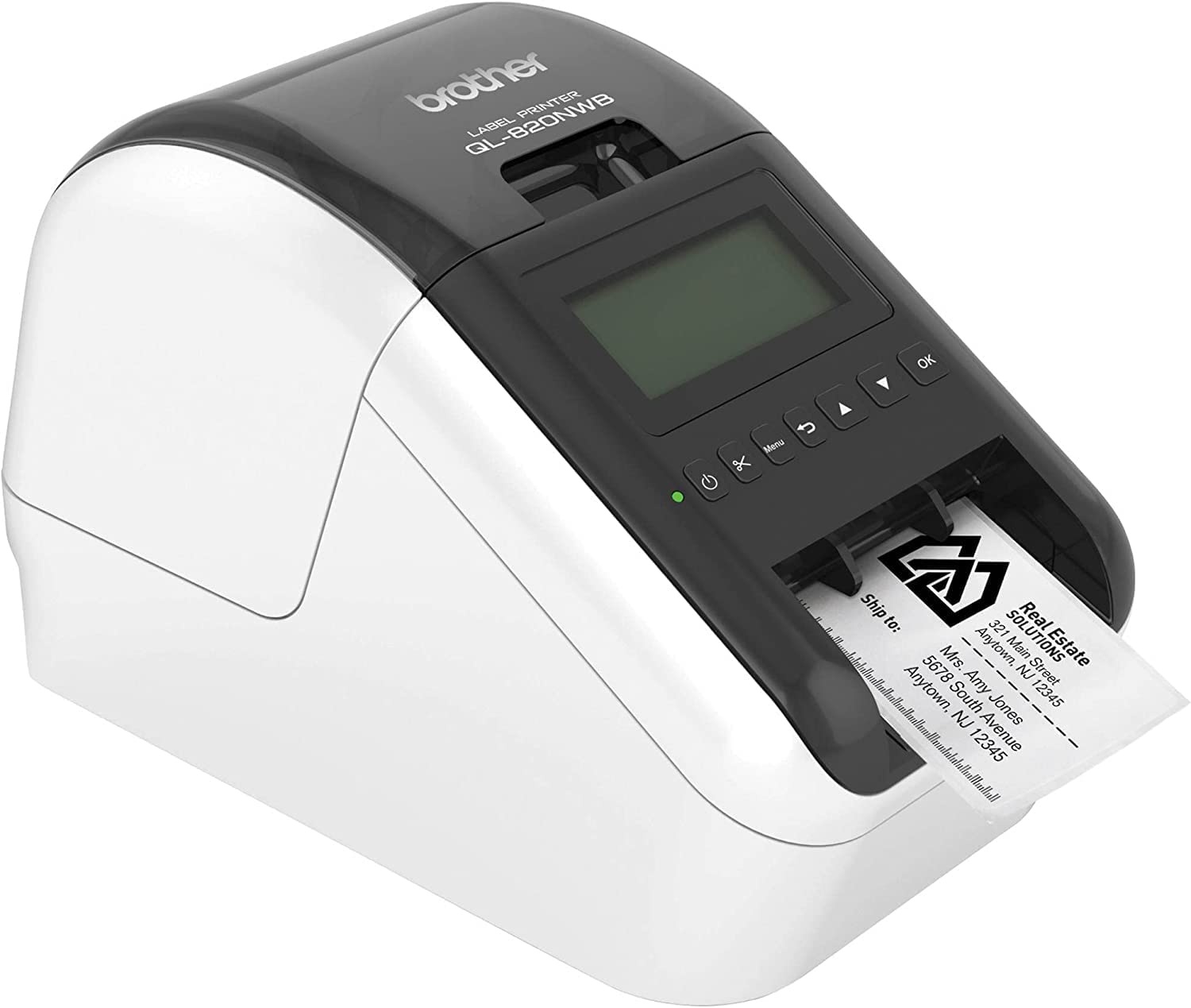 Brother QL-820NWB Professional Ultra Flexible Label Printer - WiFi, Ethernet and Bluetooth - 110 Labels Per Minute, 300 x 600 dpi, Auto Cutter, Includes 1 Roll of 400 Address Labels, Tilsiy