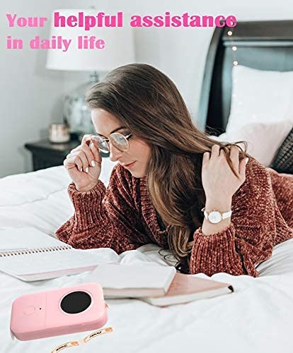 Phomemo Label Maker D30 Portable (Pink)-with 5 Adhesive Label Thermal Paper Portable Mini Bluetooth Thermal Label Printer Labeler Easy to Use,Gift- (USB Rechargeable)