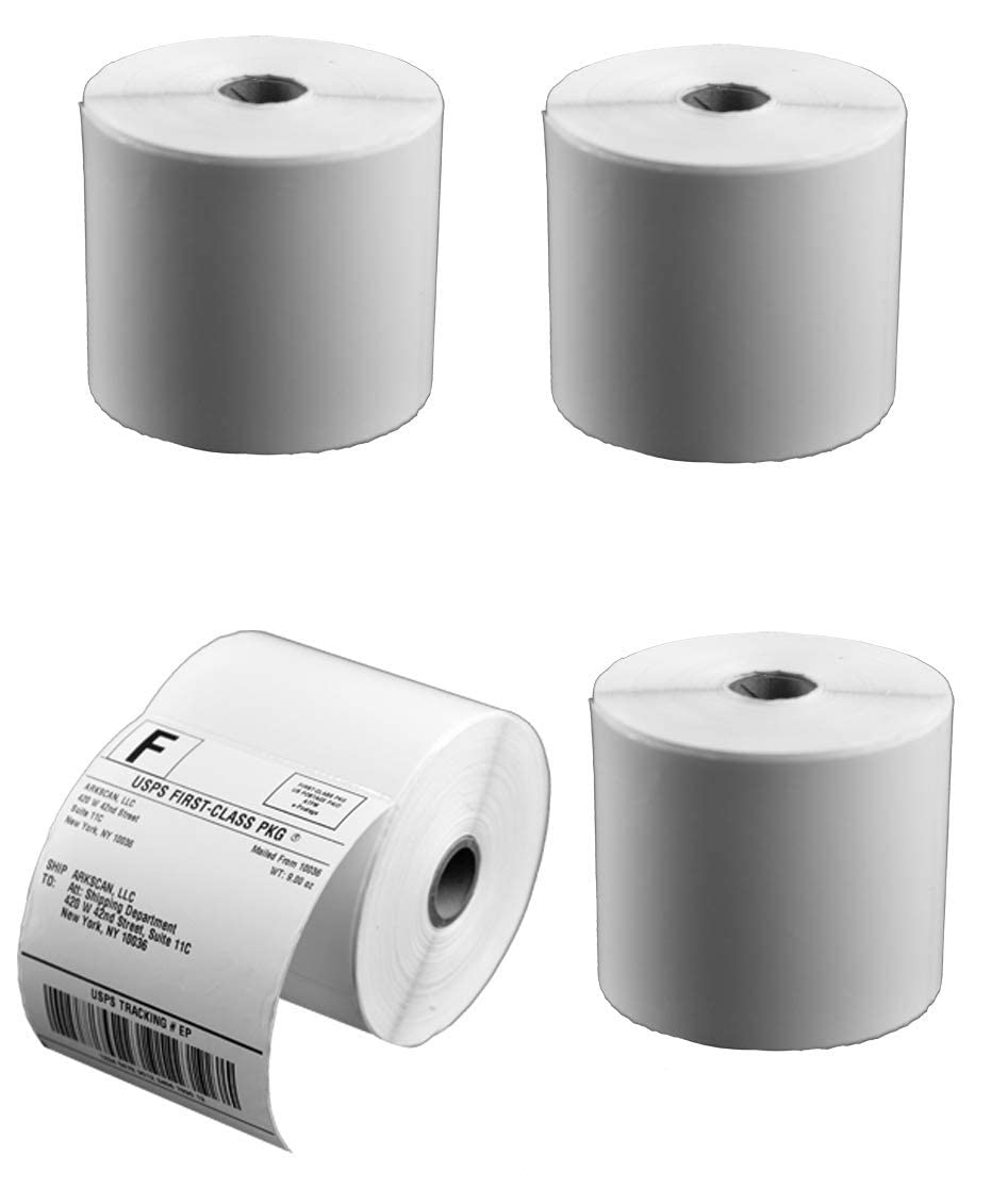 Arkscan 2054A-USB Thermal Shipping Label Printer with Four Rolls of SL450 4x6 Shipping Labels - 450 Labels per roll