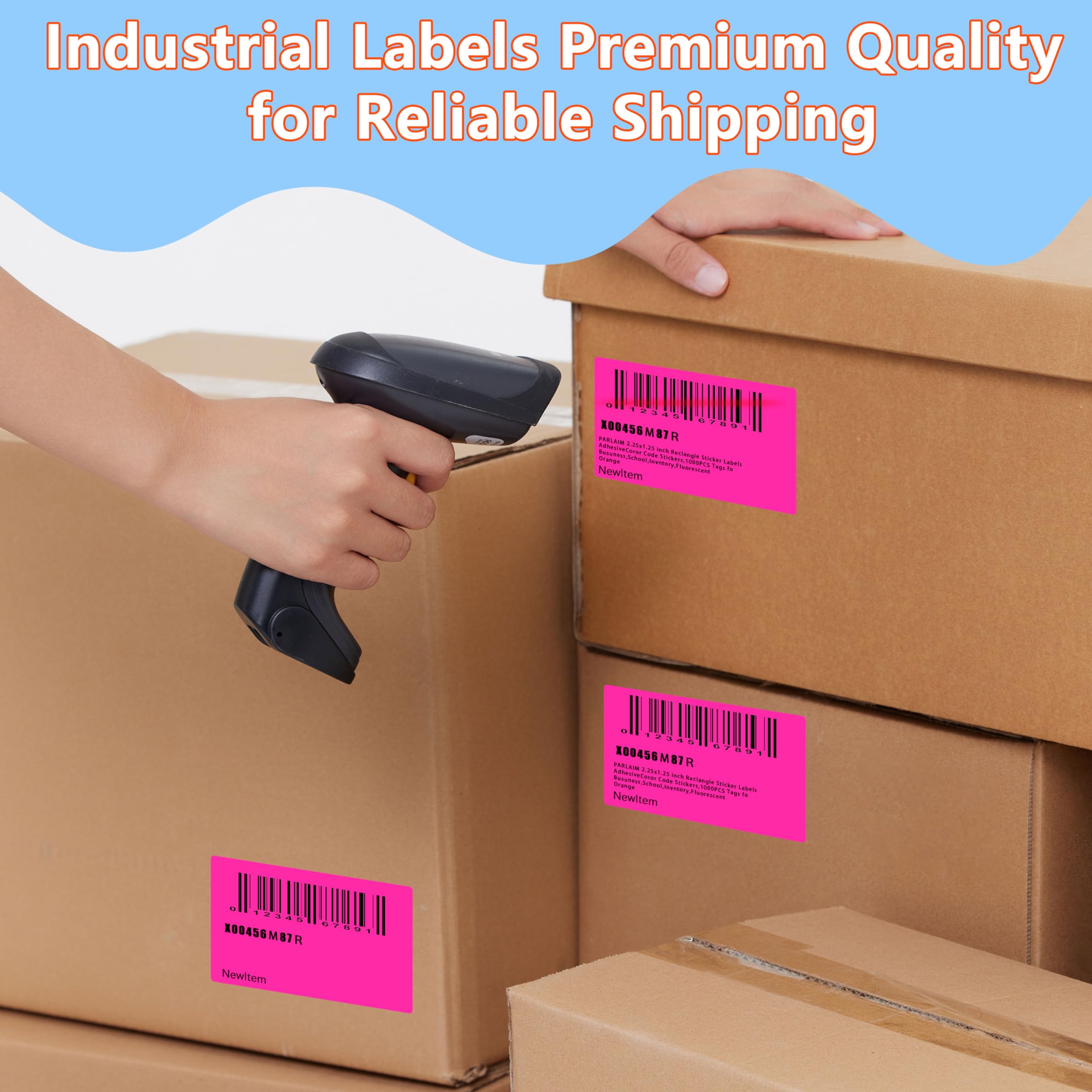 PARLAIM Rectangle Thermal Sticker Labels, 1000PCS Commercial Grade Square Direct Thermal Printer Labels for Address Shipping Label,UPC QR Code, Name Tag, Price Sticker (Fluorescent Pink)