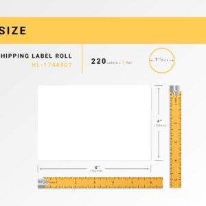 HOUSELABELS Compatible DYMO 1744907 Shipping Labels (4" x 6"), Strong Permanent Adhesive, Compatible with DYMO LW 4XL, Rollo & Zebra Desktop Printers, 20 Rolls /4400 Labels