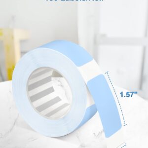 POLONO Thermal Label Maker Tape Replacement Compatible with D30, P10 E1, L1, Q1 Label Printer, Not for POLONO P31S, 15mmx40mm/0.5x1.57inch, 180 Labels/Roll, P10 Thermal Printing Label Paper (Blue)