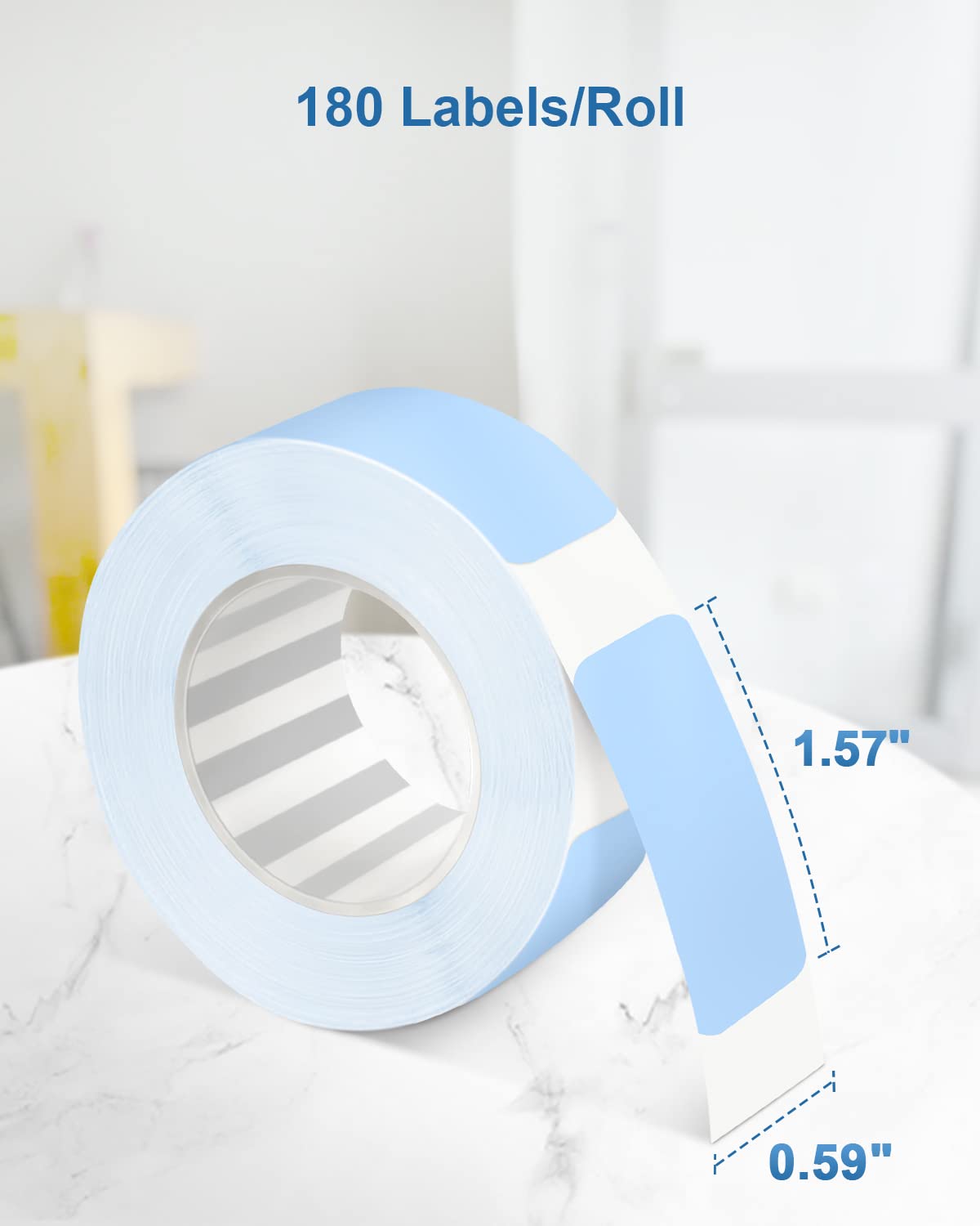 POLONO Thermal Label Maker Tape Replacement Compatible with D30, P10 E1, L1, Q1 Label Printer, Not for POLONO P31S, 15mmx40mm/0.5x1.57inch, 180 Labels/Roll, P10 Thermal Printing Label Paper (Blue)