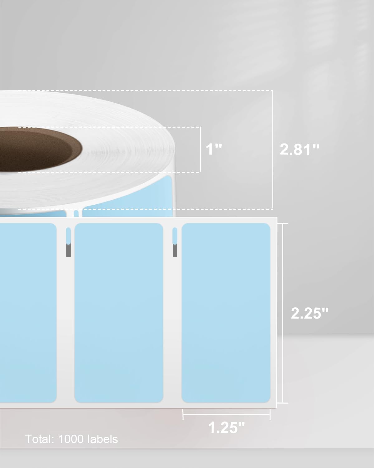 TESSO Thermal Label Maker Tape Adapted P10 Label Maker, Standard Laminated Office Labeling, 15mmx40mm/0.5x1.57inch, P10 Thermal Printing Label Paper (180 Labels/Roll,Blue)