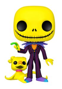 funko pop! jumbo: the nightmare before christmas - jack and zero (blacklight), multicolor, 10 inches, 63965