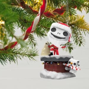 Hallmark Keepsake Christmas Ornament 2023, Disney Tim Burton's The Nightmare Before Christmas Jack Skellington and Zero Funko POP!, Gifts for Disney Fans