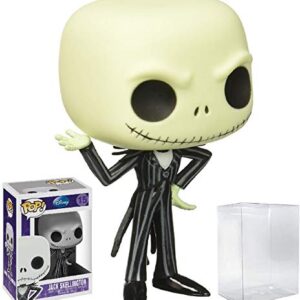 Funko POP Disney: The Nightmare Before Christmas - Jack Skellington Pop! Vinyl Figure (Bundled with Compatible Pop Box Protector Case), Multicolor, 3.75 inches