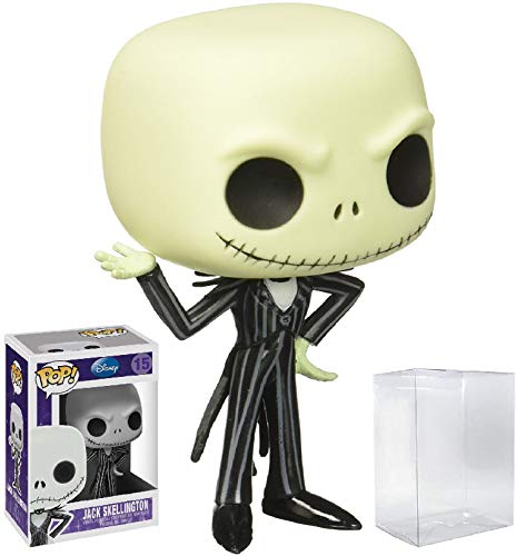 Funko POP Disney: The Nightmare Before Christmas - Jack Skellington Pop! Vinyl Figure (Bundled with Compatible Pop Box Protector Case), Multicolor, 3.75 inches