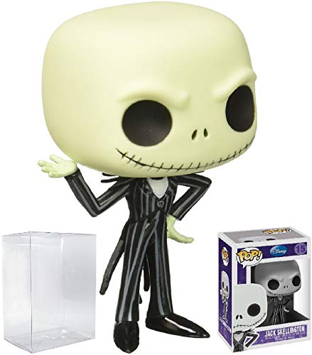 Funko POP Disney: The Nightmare Before Christmas - Jack Skellington Pop! Vinyl Figure (Bundled with Compatible Pop Box Protector Case), Multicolor, 3.75 inches