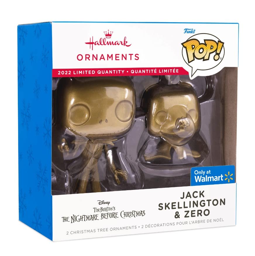 Funko POP! Disney Tim Burton's The Nightmare Before Christmas Ornaments, Jack Skellington and Zero (Set of 2) Walmart Exclusive