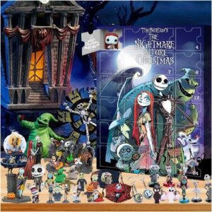 halloween advent calendar 2024, halloween horror figures advent calendar, 24pcs halloween countdown calendar with surprise toys, scary halloween doll collectible figures gift (b)