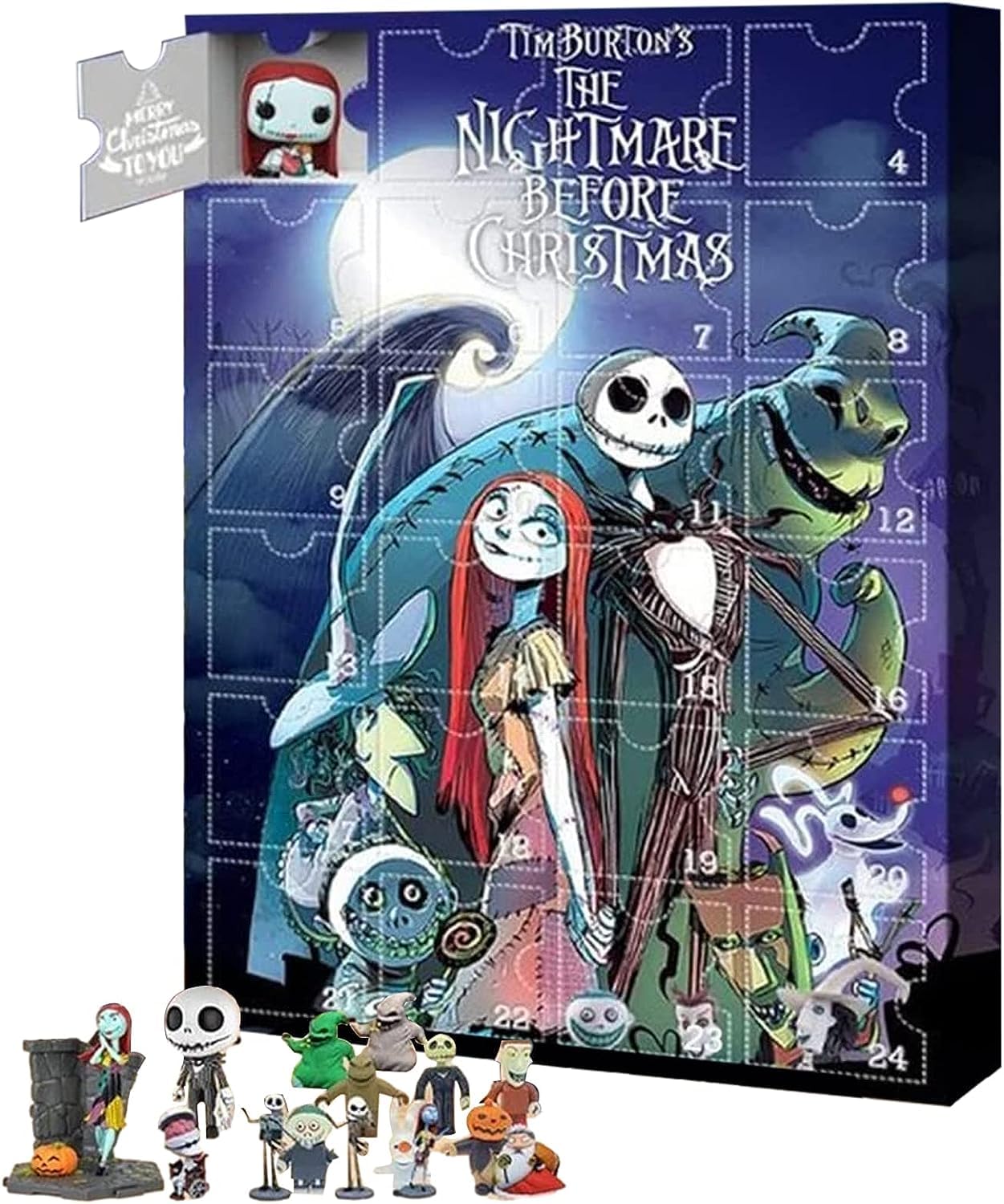 Halloween Advent Calendar 2024, Halloween Horror Figures Advent Calendar, 24Pcs Halloween Countdown Calendar with Surprise Toys, Scary Halloween Doll Collectible Figures Gift (B)