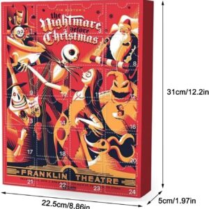 Halloween Advent Calendar Contains 24 Gifts Dolls, 2024 Halloween Thanksgiving Horror Figures Advent Calendar, Christmas Countdown Calendar with Collectible Figures Toys (A)