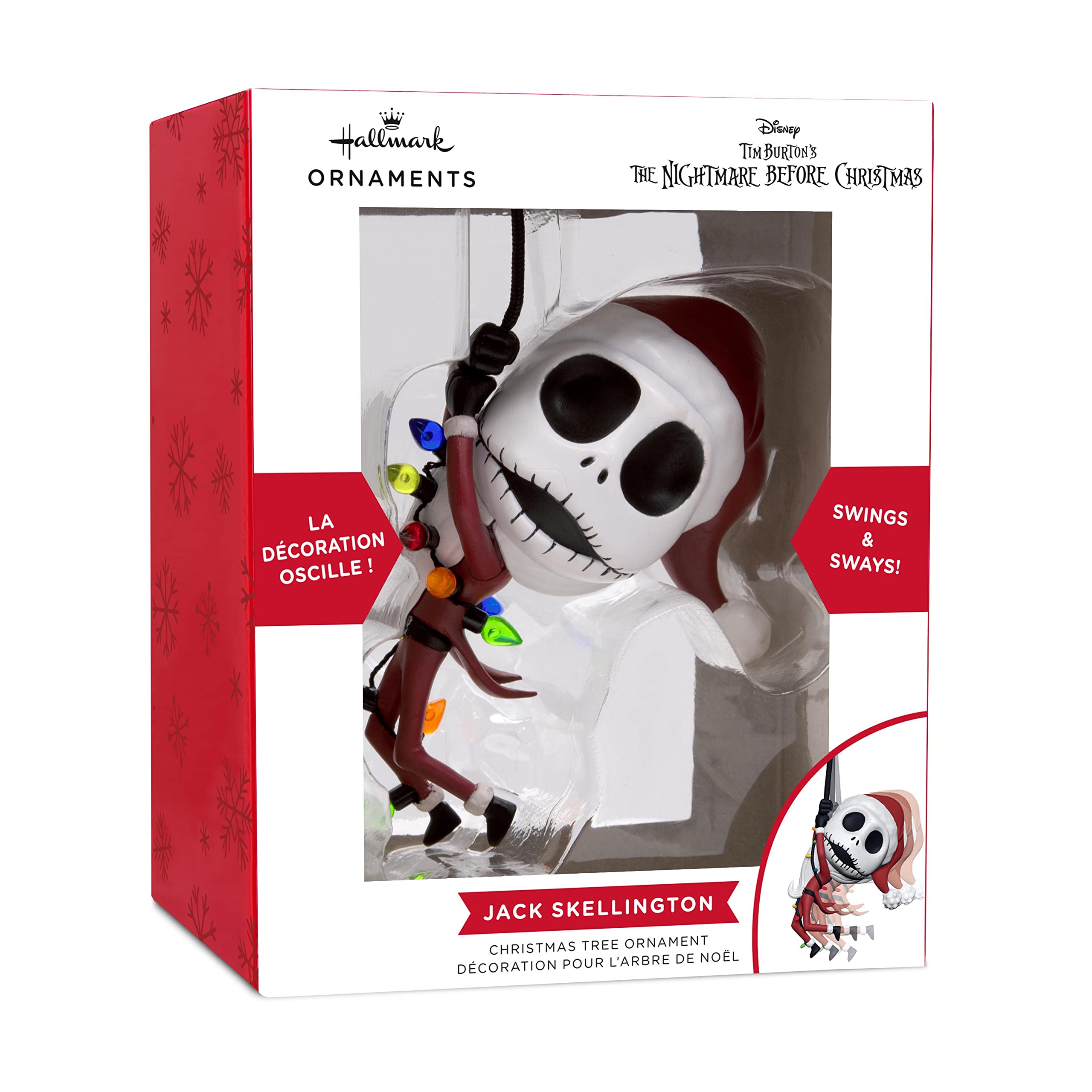 Hallmark Disney Tim Burton's The Nightmare Before Christmas Swinging Jack Skellington Christmas Ornament