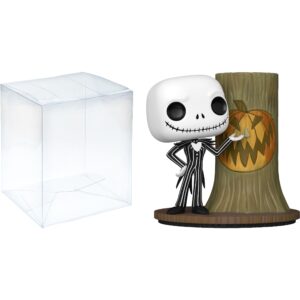 jack skellingto n with halloween door: p o p ! deluxe vinyl figurine bundle with 1 compatible protector (1361-72311 - b)