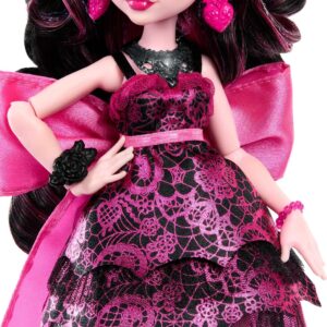 Monster High Monster Ball Doll, Draculaura in Party Dress with Themed Accessories Including Chocolate Fountain