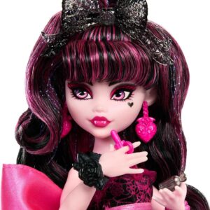 Monster High Monster Ball Doll, Draculaura in Party Dress with Themed Accessories Including Chocolate Fountain