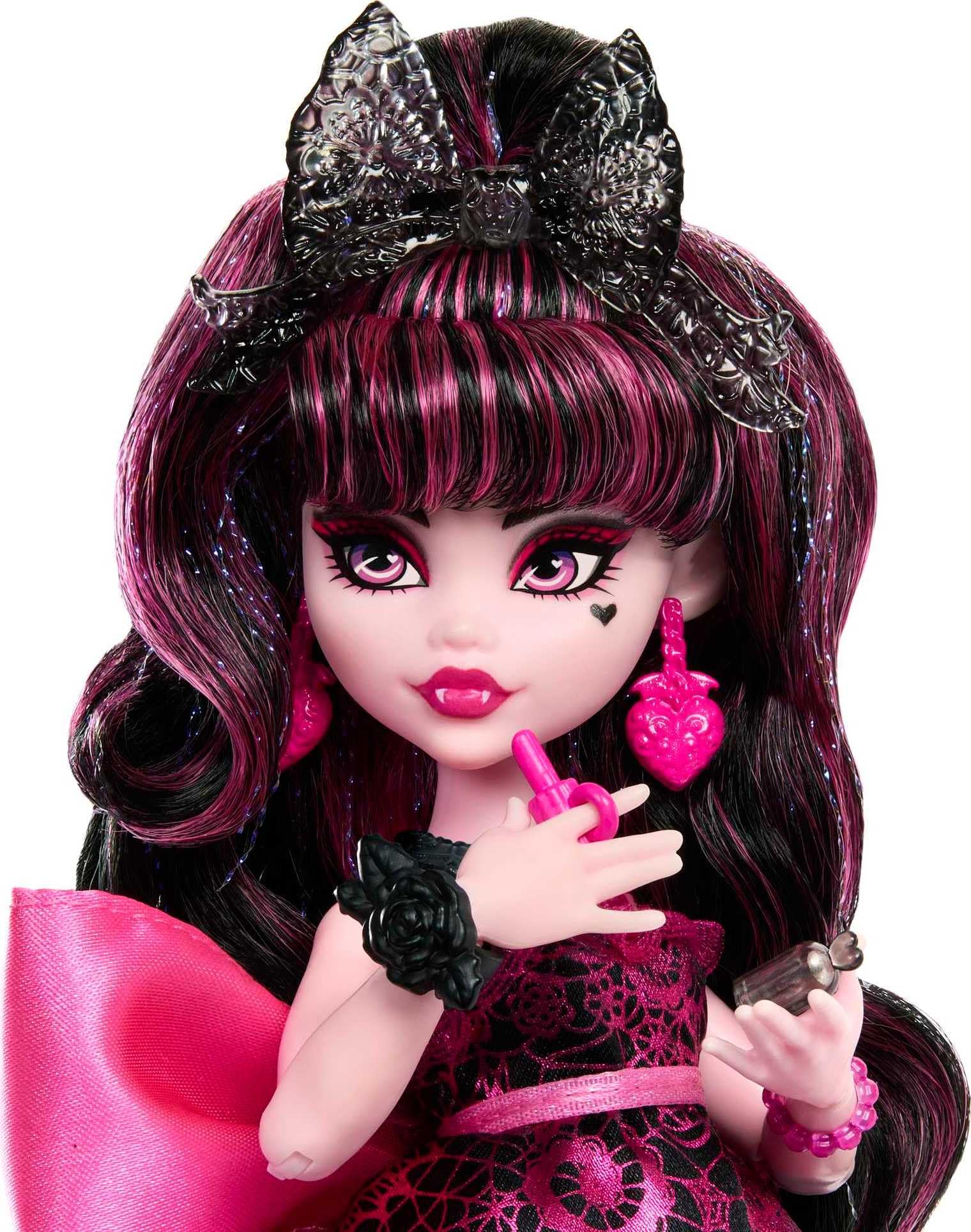 Monster High Monster Ball Doll, Draculaura in Party Dress with Themed Accessories Including Chocolate Fountain