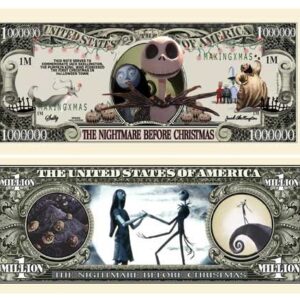 Nightmare Before Christmas Million Dollar Bill - Pack of 5 - Limited Edition Collectible Bill - Jack Skellington - Pumpkin King