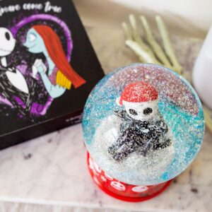 Disney The Nightmare Before Christmas Santa Jack Skellington 6-Inch Light-Up Snow Globe with Swirling Glitter Display Piece Keepsake | Home Decor for Kids Room Essentials | Tim Burton