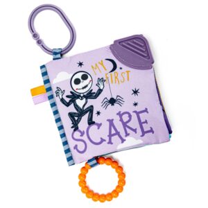 kids preferred disney nightmare before christmas my first scare jack skellington soft book baby teething crinkle book with on-the-go clip, crinkle pages, and teethers, multicolor