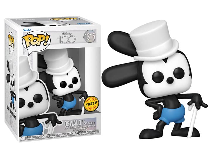 POP Disney: Disney 100 - Oswald The Lucky Rabbit Limited Edition Chase Funko Vinyl Figure (Bundled with Compatible Box Protector Case), Multicolored, 3.75 inches