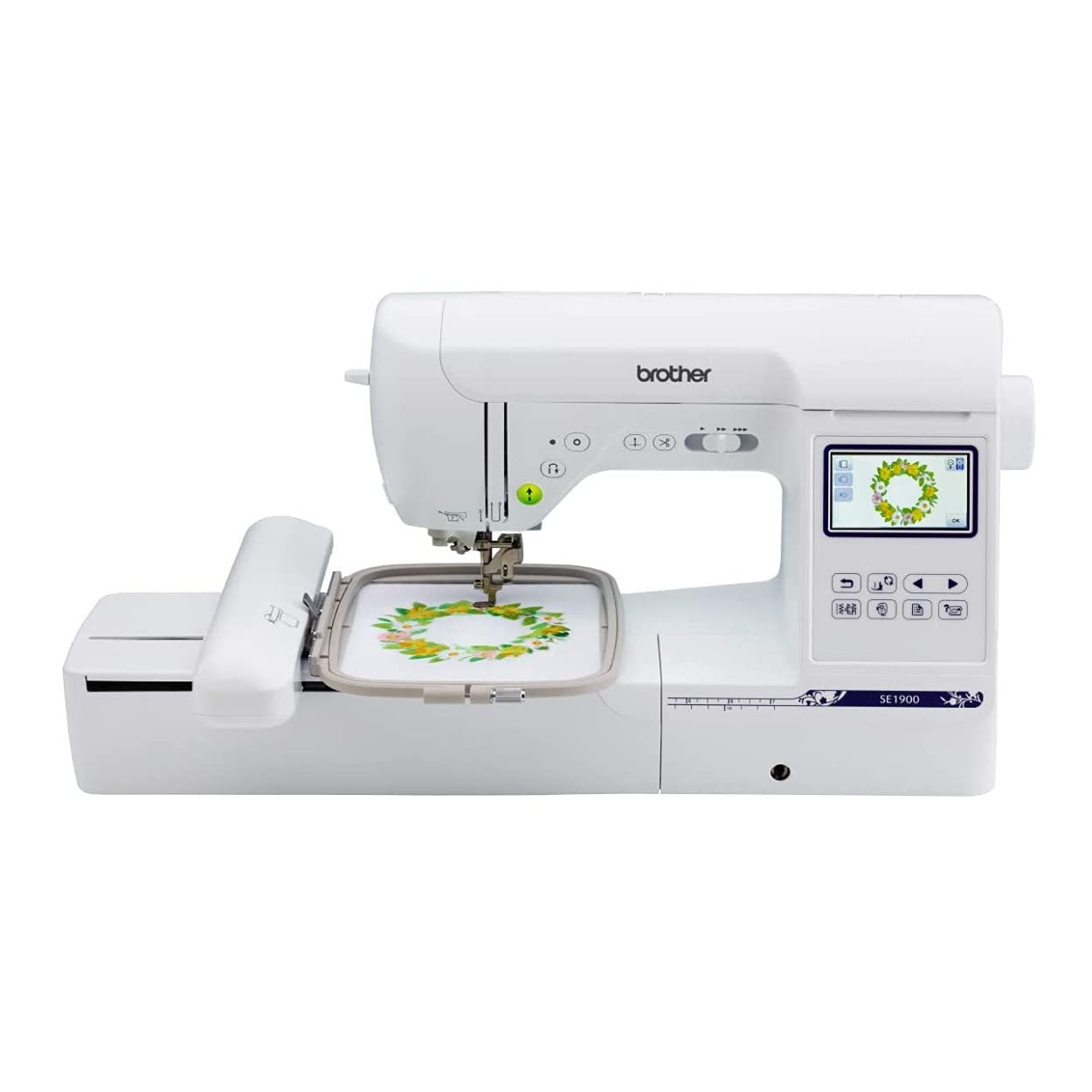 Brother SE1900 Sewing and Embroidery Machine, 138 Designs, 240 Built-in Stitches, Computerized, 5" x 7" Hoop Area, 3.2" LCD Touchscreen Display, 8 Included Feet