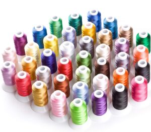 simthread brother 40 colors 40 weight polyester embroidery machine thread kit 550y(500m) for brother babylock janome singer husqvarna bernina embroidery and sewing machines