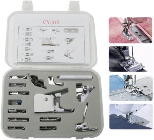 universal 15 piece sewing machine presser walking feet kit - oem suitable for babylock janome brother new home singer kenmore simplicity toyota necchi