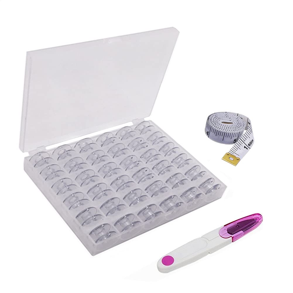 Fbshicung Bobbin, 36 Pcs Sewing Machine Bobbins, Plastic Bobbins with Case Fit for Brother, Singer, Janome and More, Sewing Tools