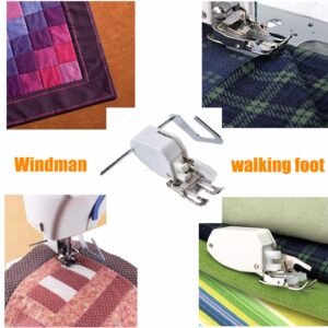 Windman Open Toe Walking Foot W/Guide for Quilting and Sewing Stitch Through Multiple Layers for Brother Singer Janome Sewing Machines