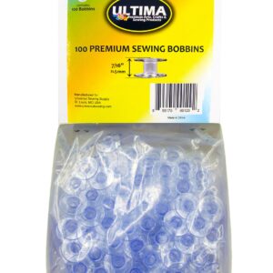 Ultima Premium Sewing Machine Bobbins - Style SA-156 Bobbins for Brother, Singer, Babylock, Janome, Kenmore & Other Sewing Machines (100 Bobbins)